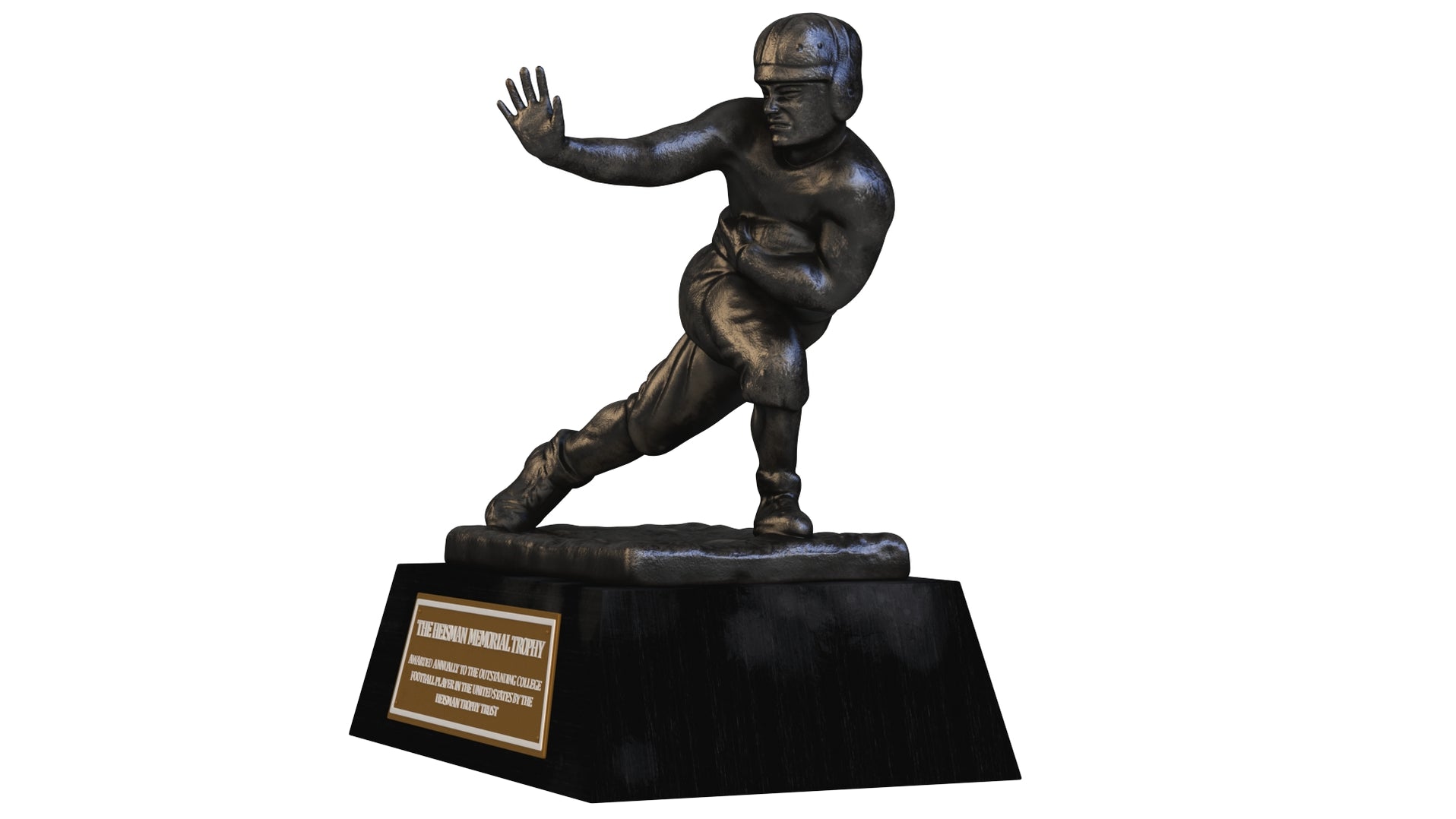 Black Heisman Memorial Trophy Award 3D Model — FaceQuad