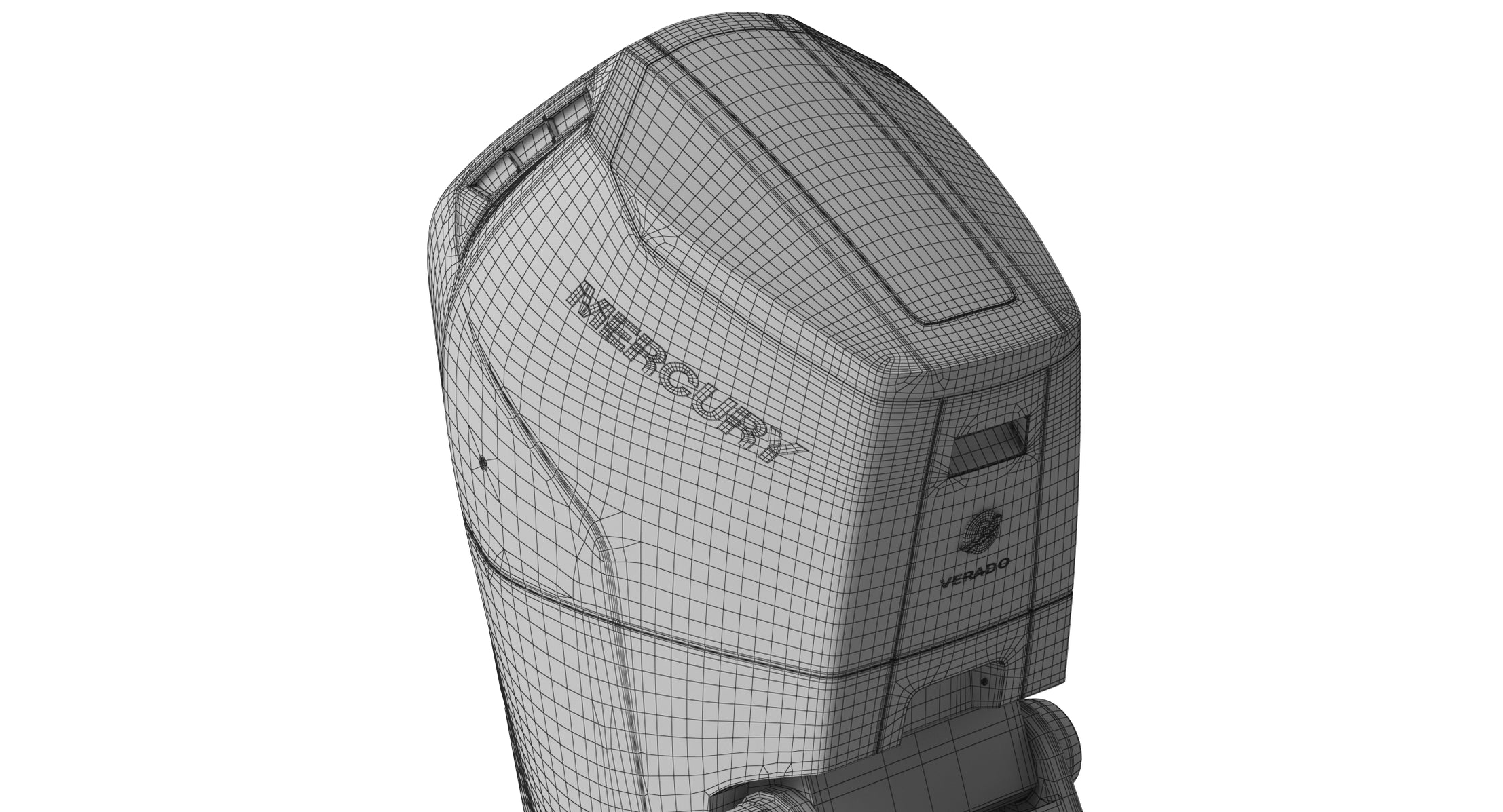 Mercury Verado V12 600HP Outboard Motor 3D Model — FaceQuad