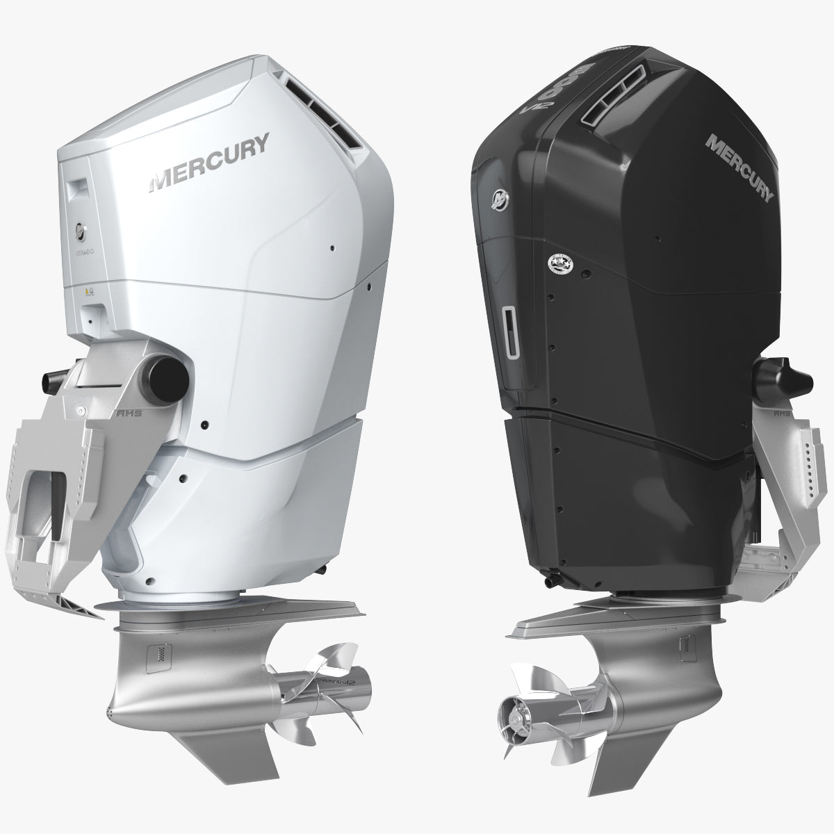 Mercury Verado V12 600HP Outboard Motor 3D Model — FaceQuad