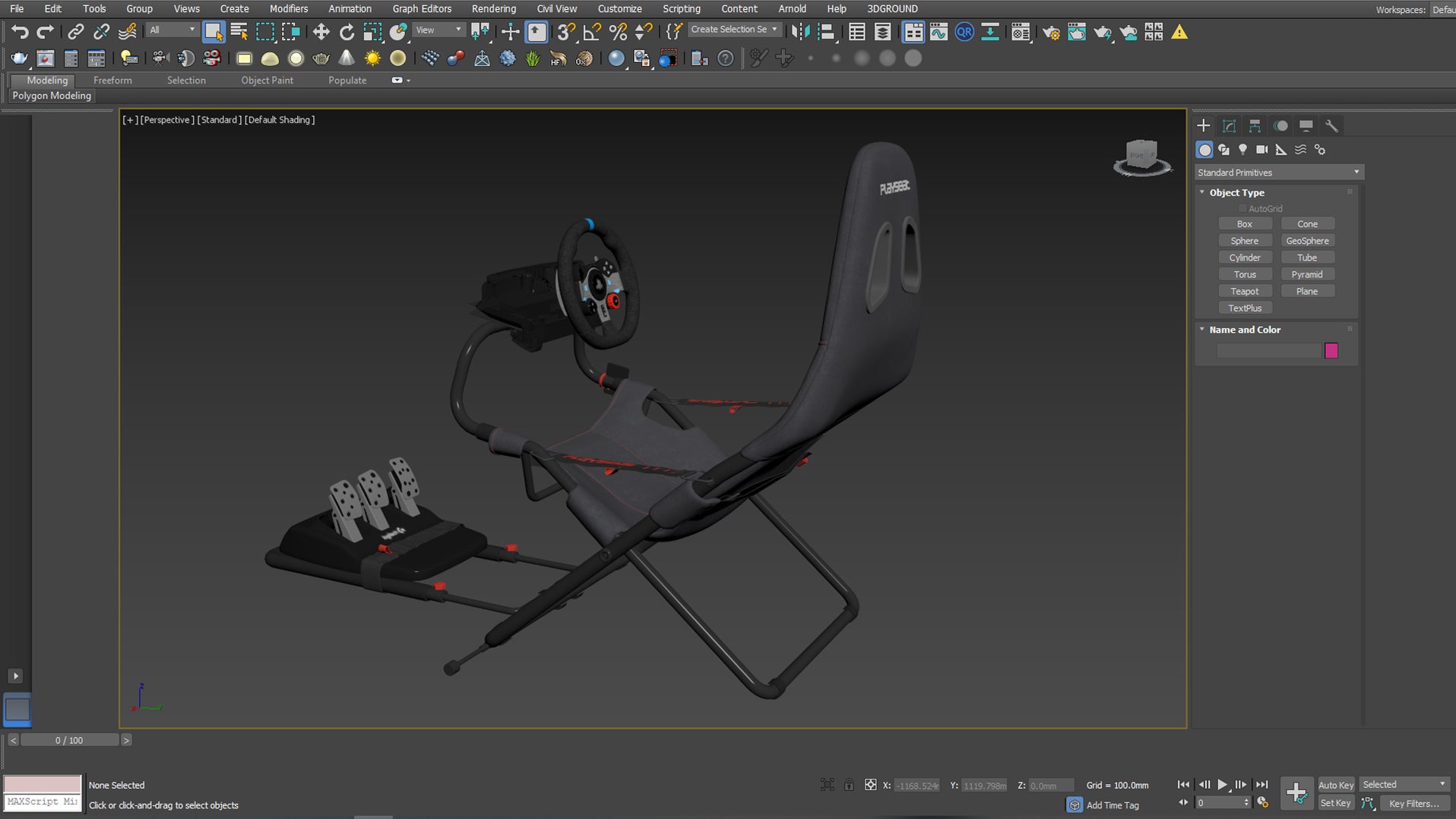 Playseat Challenge Black ActiFit Racing Simulator Seat 3D Model — FaceQuad