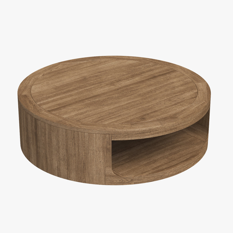 RH Oslo Open Teak Round Coffee Table 3D Model – FaceQuad
