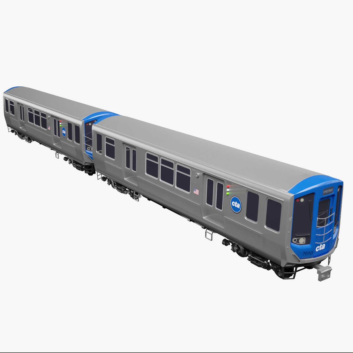 Chicago CTA Train 7000 Series 3D Model | FaceQuad